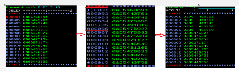 ISPF command to Left/Right shift specific columns in a dataset-BNDS command – DBzTech-Technology ...
